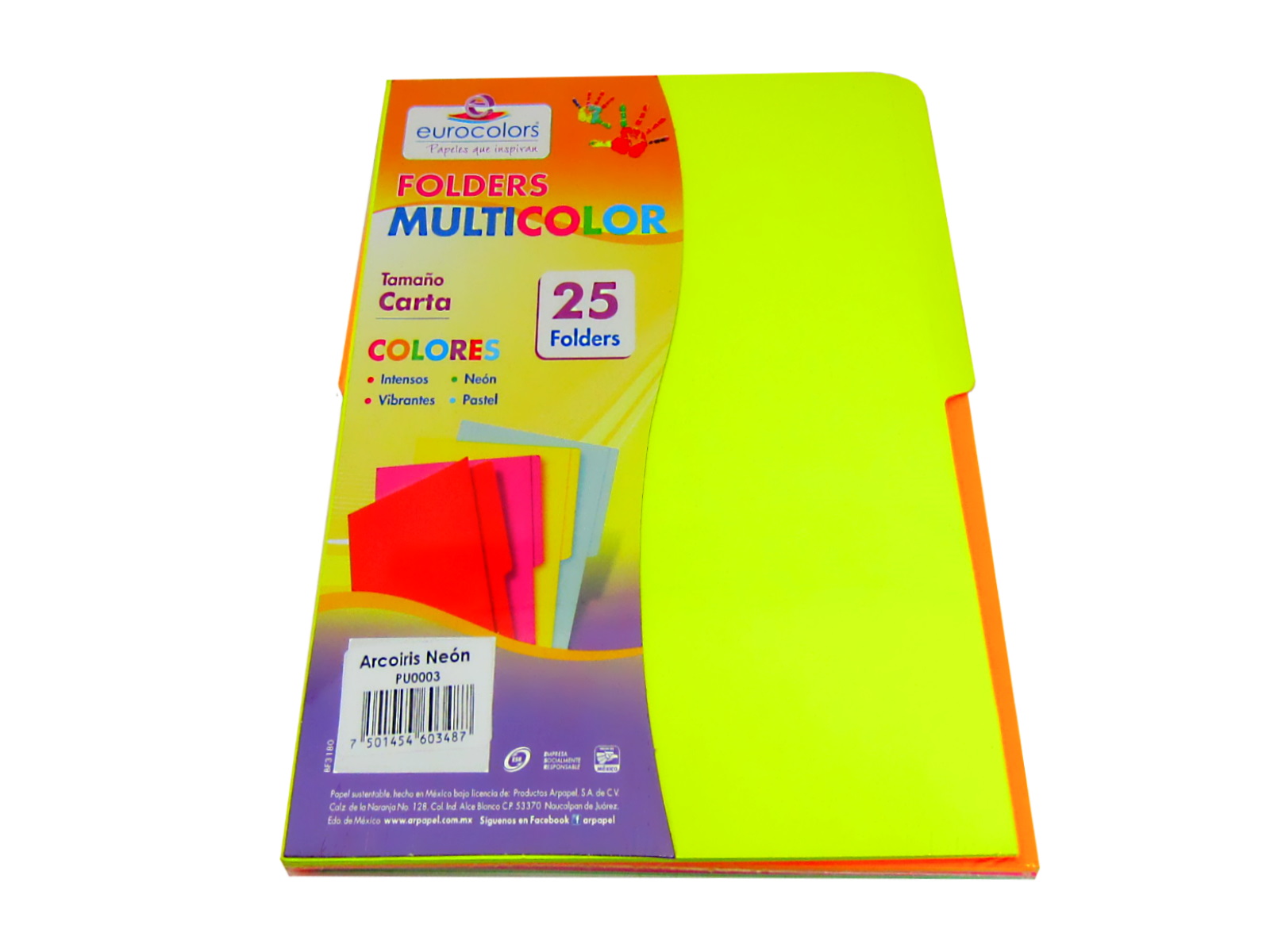 FOLDER EUROCOLOR MULTICOLOR NEON PU0003 C/25 - Schoolboy