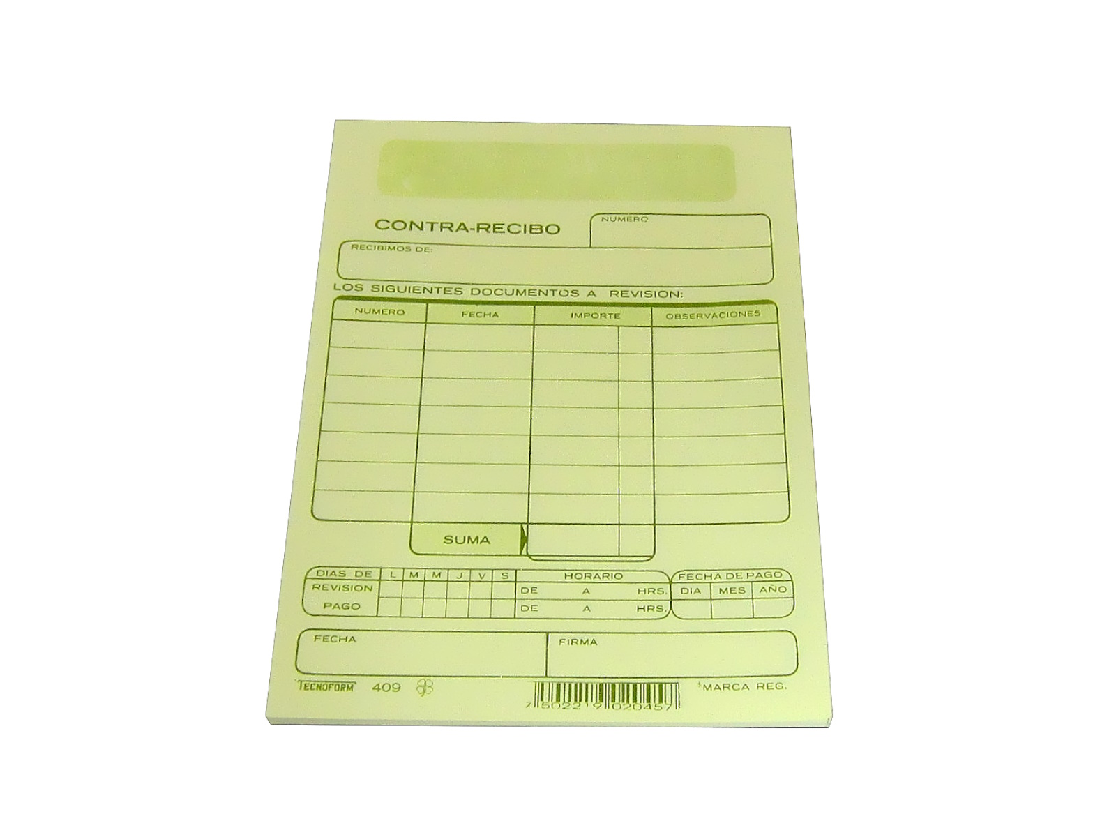 BLOCK TEC 0409 CONTRA RECIBO 1/4 CTA 25 JGOS - Schoolboy